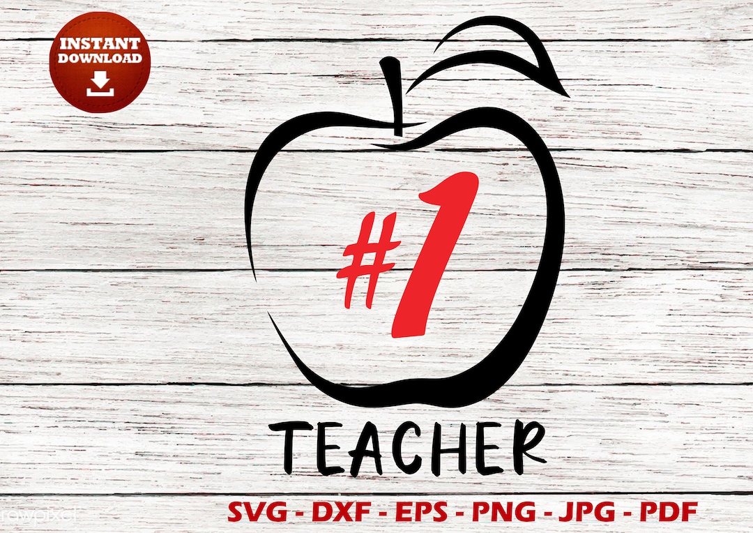 Number 1 Teacher SVG - Etsy