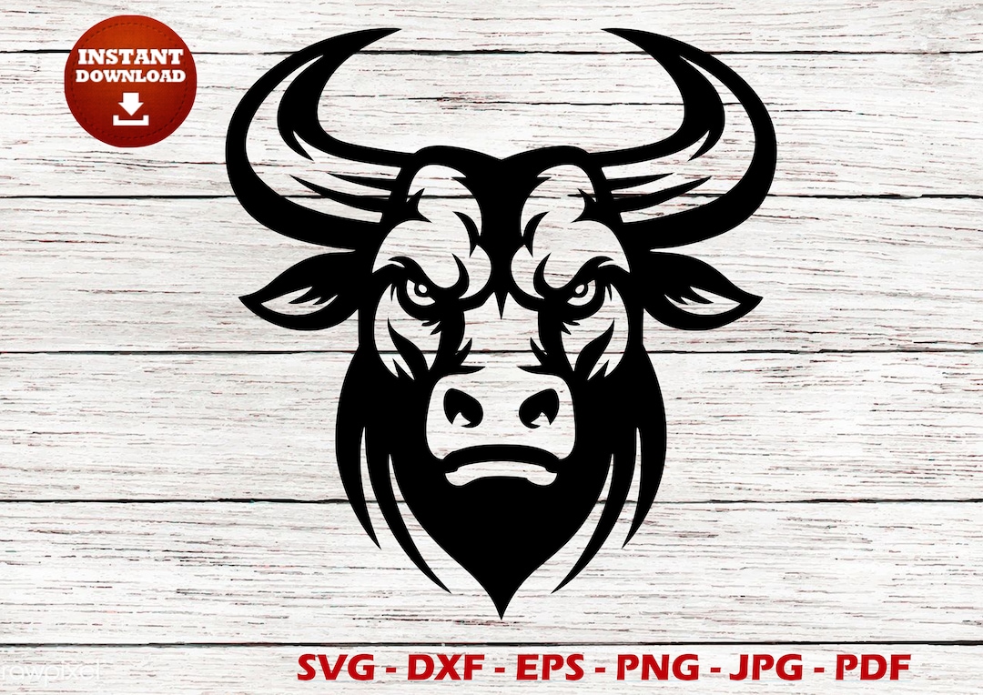 Bull Head SVG - Etsy