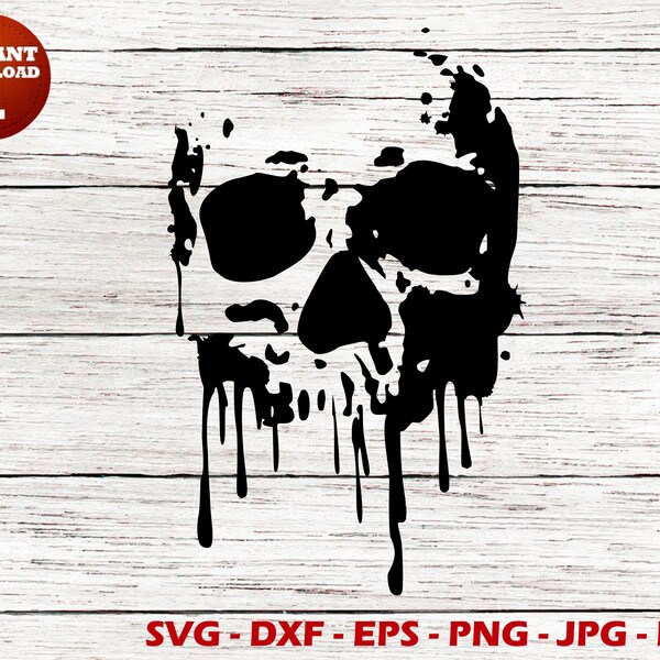 Dripping Skull Svg - Etsy
