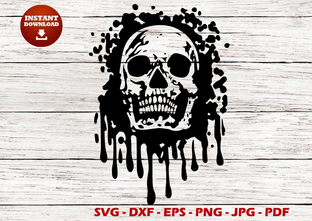 Scary Dripping Skull SVG - Etsy