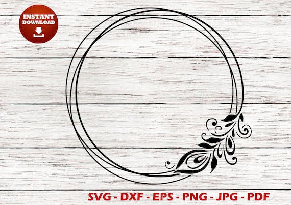 Feather Circle Frame SVG - Etsy