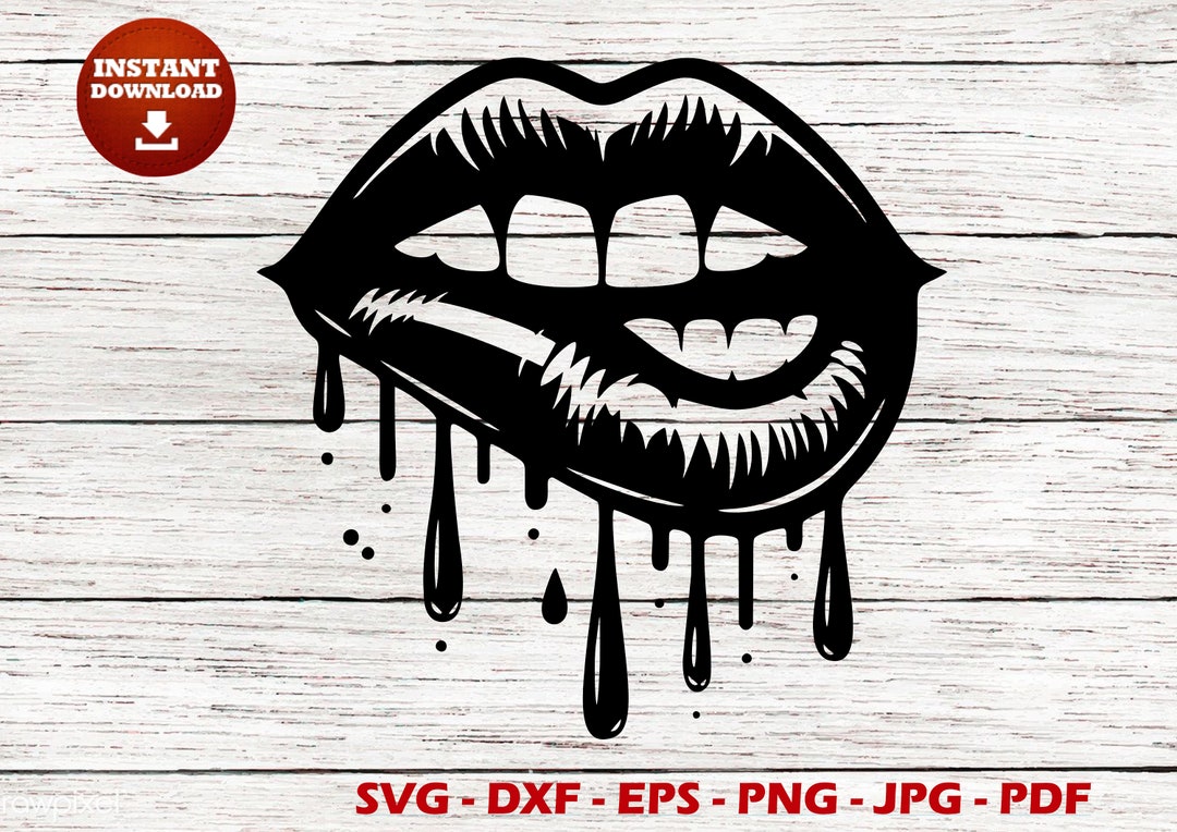 Biting Lip SVG - Etsy