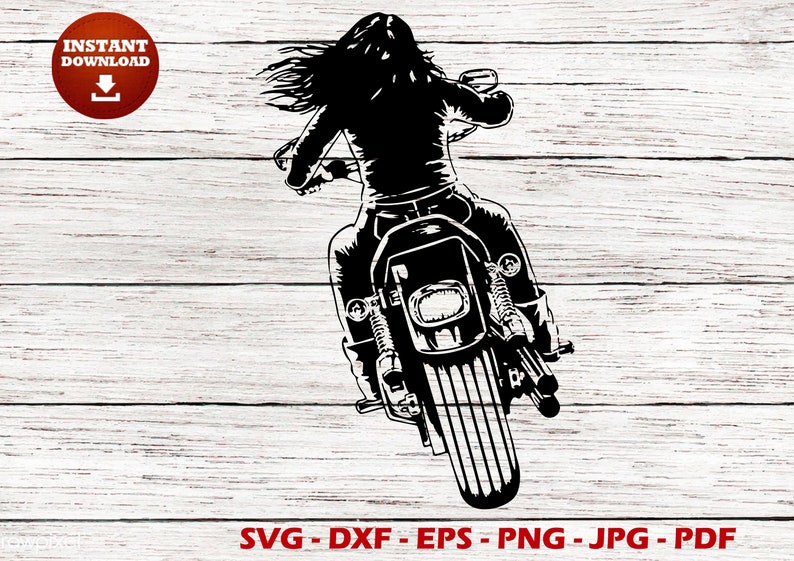 Biker Girl SVG | Etsy