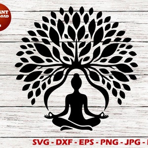 Yoga Tree SVG - Etsy