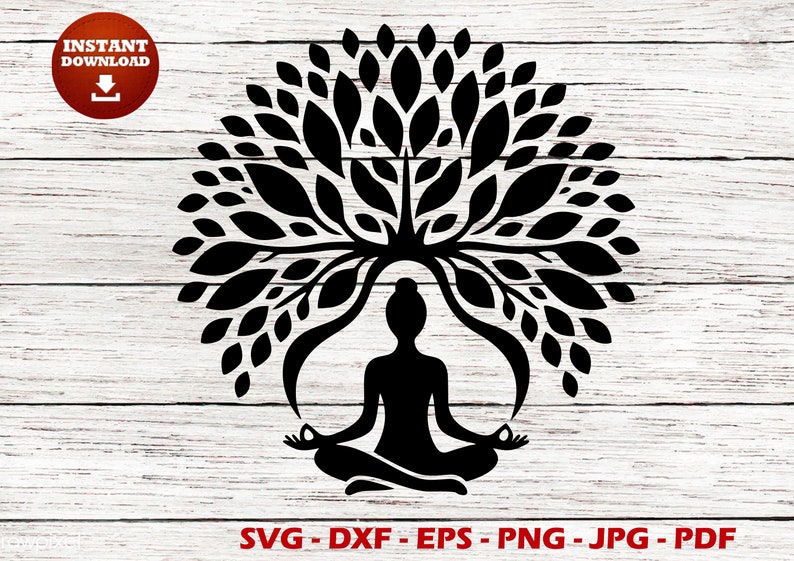 Yoga Tree SVG - Etsy
