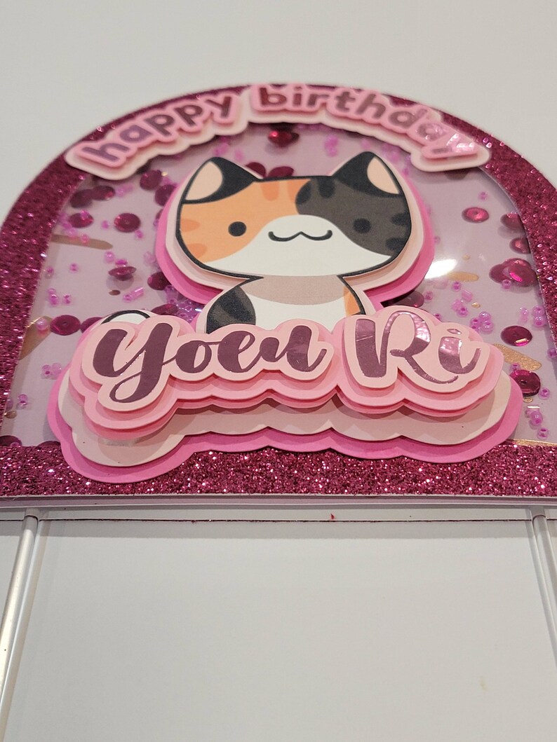 Custom Calico Cat Cake Shaker Topper Happy Birthday - Etsy