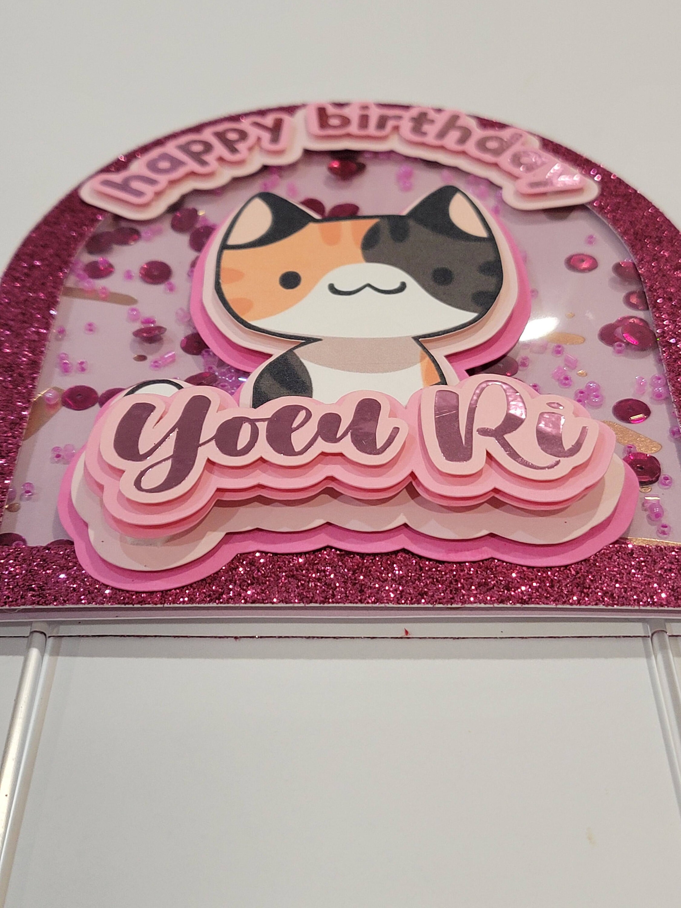 Custom Calico Cat Cake Shaker Topper Happy Birthday - Etsy