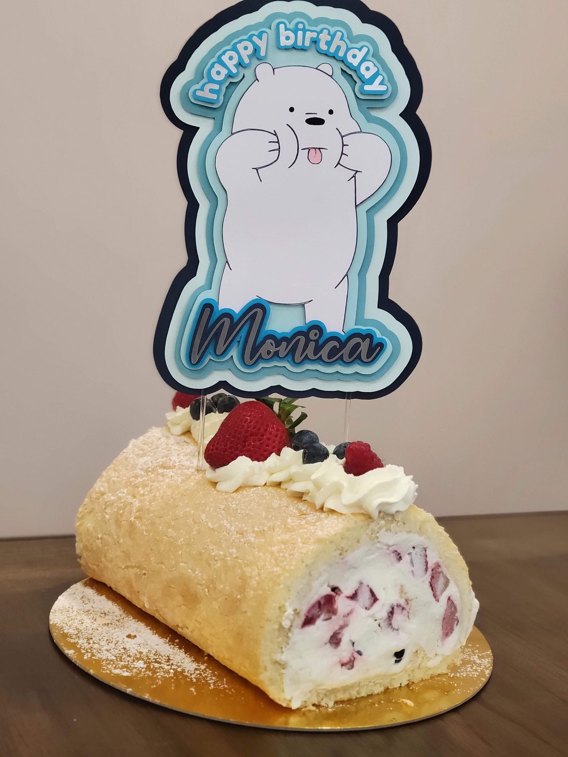 We Bare Bears Ice Bear Character 3D Cake Topper Sign Happy - Etsy