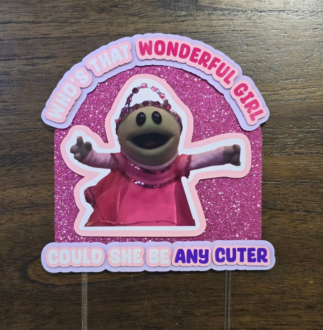 Nanalan Wonderful Girl Cute 3D Cake Topper Sign | Happy Birthday ...