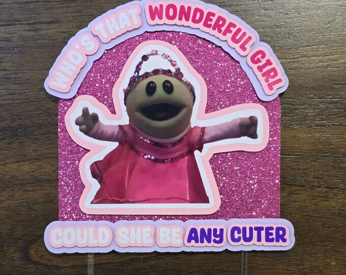 Nanalan Wonderful Girl Cute 3D Cake Topper Sign | Happy Birthday ...
