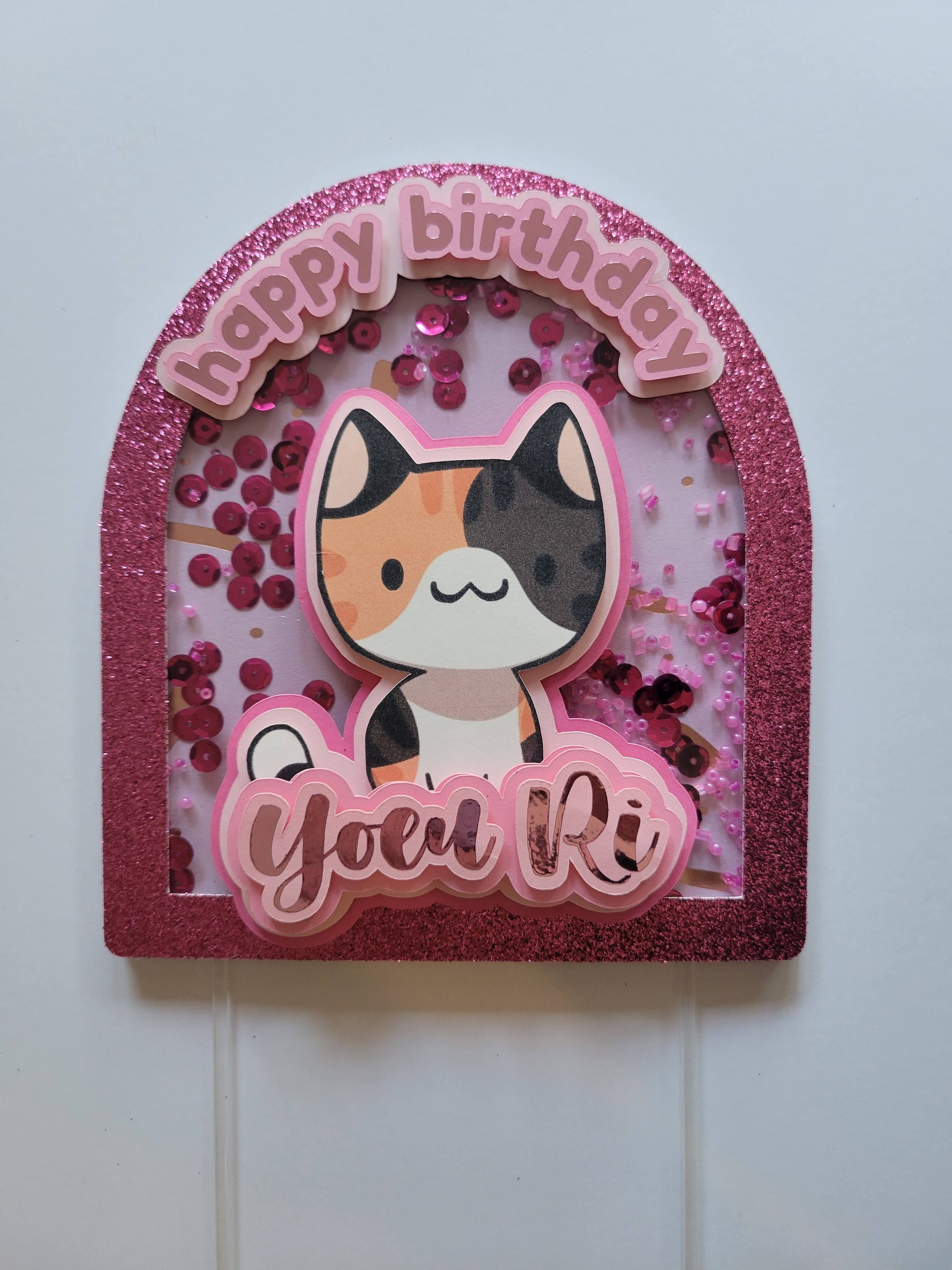 Custom Calico Cat Cake Shaker Topper Happy Birthday - Etsy