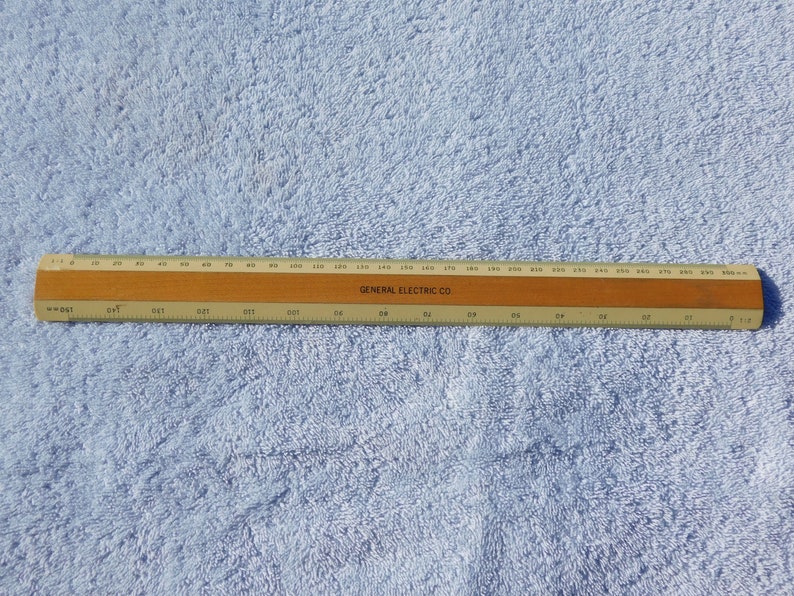 Vintage Architects' Drafting Scale Rule GENERAL ELECTRIC CO. Beveled ...