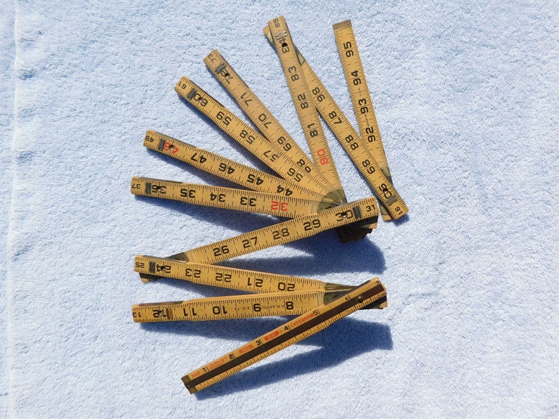 Vintage 96 LUFKIN X-48 Carpenters Zig Zag Folding Rule With Brass ...