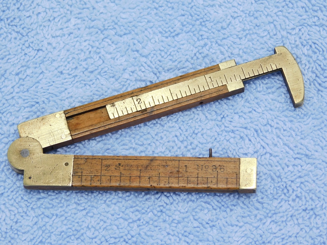 Vintage STANLEY No. 36 Boxwood & Brass Carpenters' Folding Rule With ...