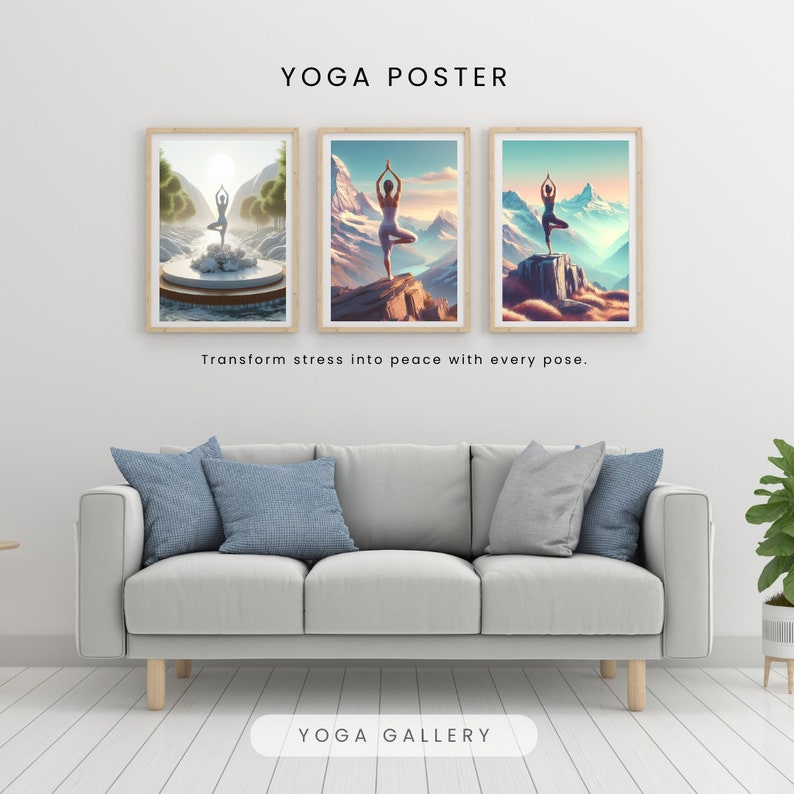 Yoga Pose Poster, Yoga Wall Decor, Yoga Studio Wall Art, Meditation ...