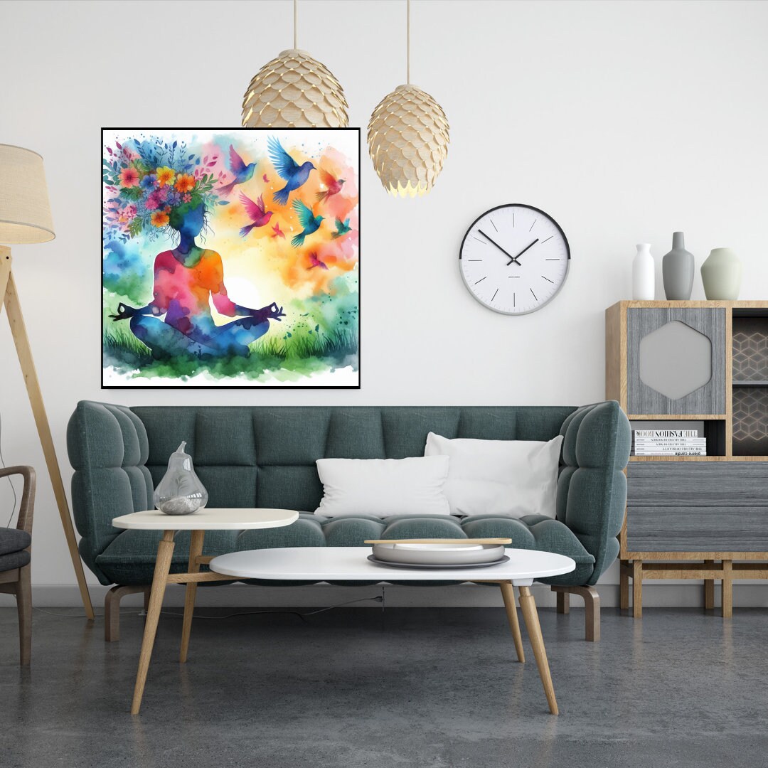 Buy Yoga Pose Poster, Yoga Wall Decor, Yoga Studio Wall Art, Meditation ...