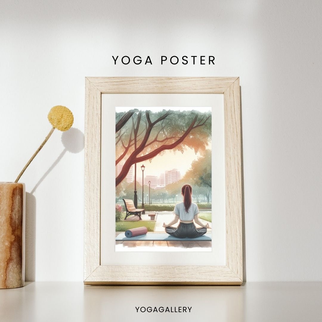 Yoga Meditation Pose Wall Abstract Art Home Decor Poster, Yoga Home ...