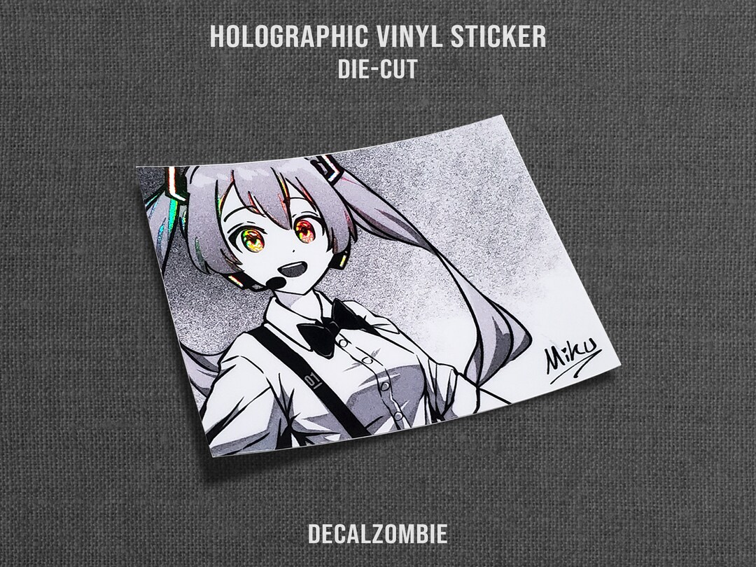 Retro Miku Holographic Vinyl Sticker Vocaloid Miku Sticker Anime ...