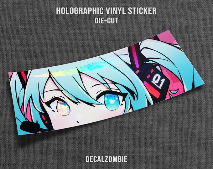 Miku Holographic Vinyl Sticker v2 Vocaloid Miku Peeker Sticker Anime ...