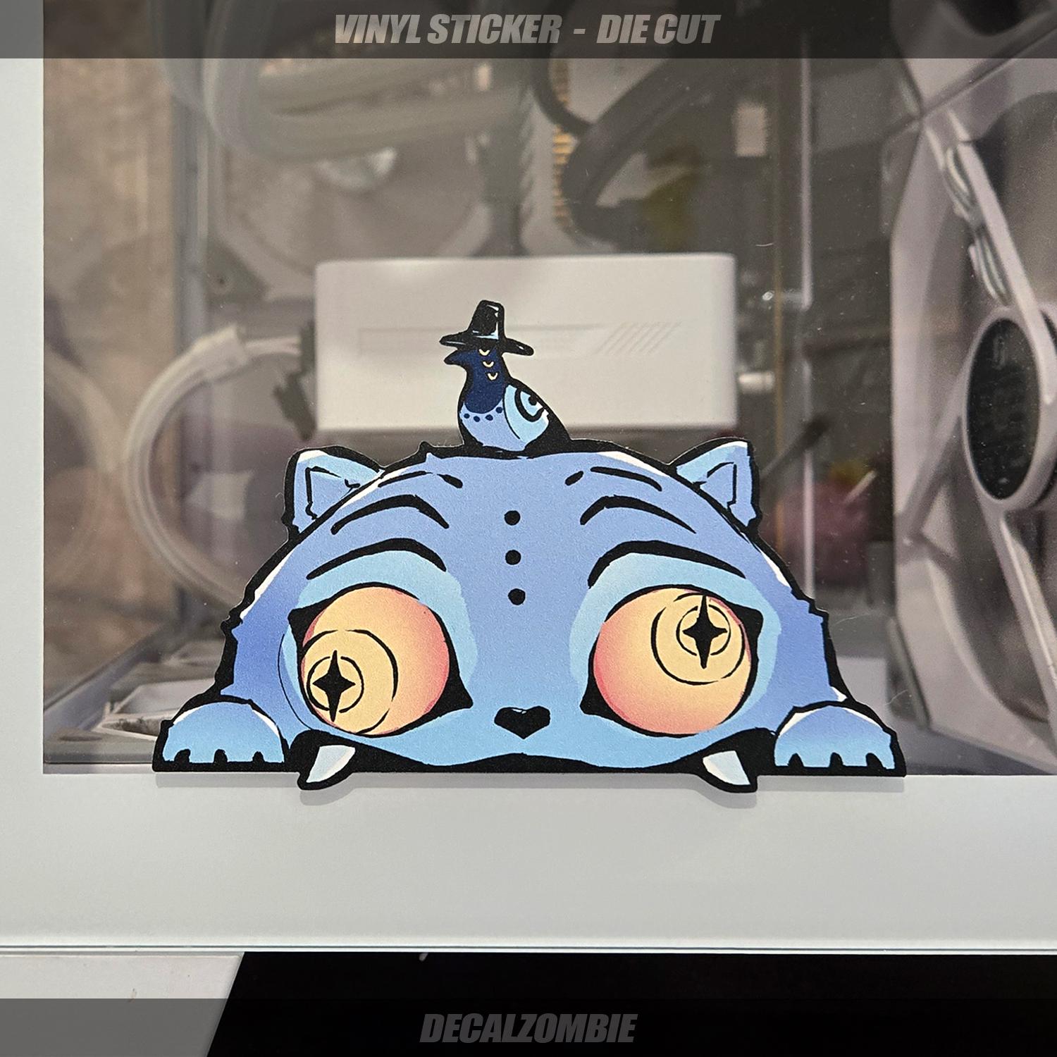 Peeking Idols + Derpy Tiger Sticker - Water Resistant Vinyl Sticker ...