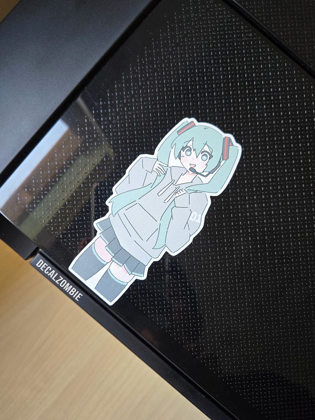 Cute Casual Miku ! - Vocaloid Miku Peeker Sticker | Anime Sticker ...