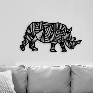 Linear Rhino Metal Wall Art, Rhino Metal Wall Decor, Animal Wall Sign ...