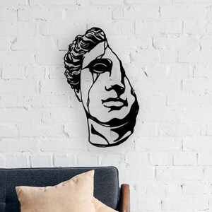 Half Statue Metal Wall Art Minimalist Line Wall Decor Face - Etsy