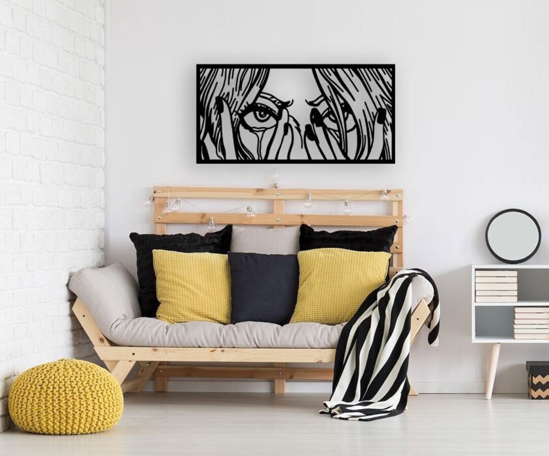 Crying Woman Metal Wall Art, Crying Woman Eyes Wall Decor, Pop Art Sign ...