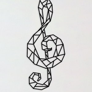 Clef Metal Wall Art, Metal Wall Art Decor, Black Clef Decor, Geometric ...