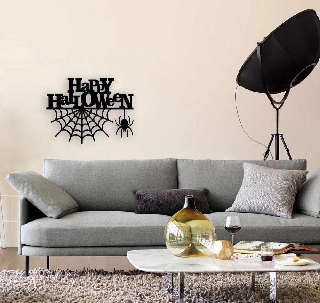 Happy Halloween Metal Wall Art Halloween Wall Sign Home - Etsy