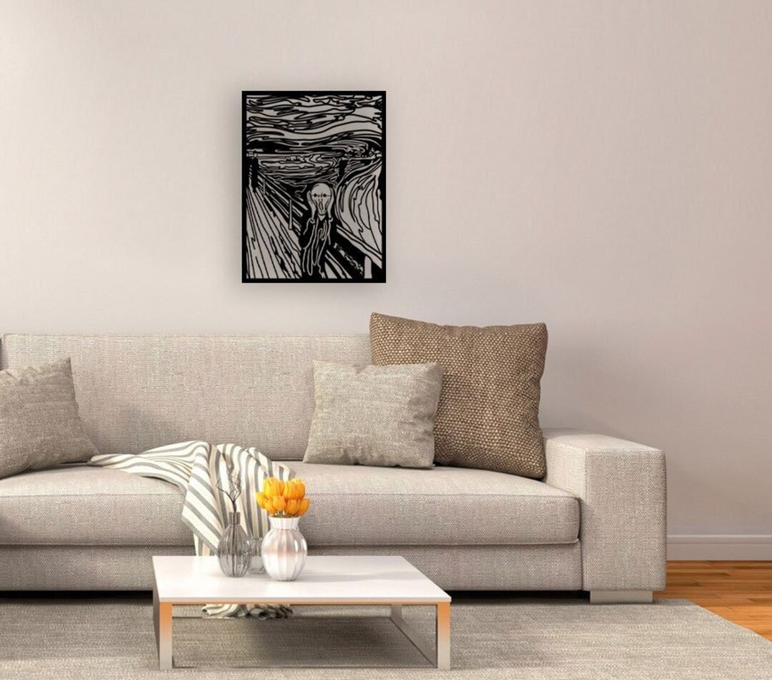 The Scream Metal Wall Art, Edvard Munch Wall Decor, Drawing Wall Sign ...