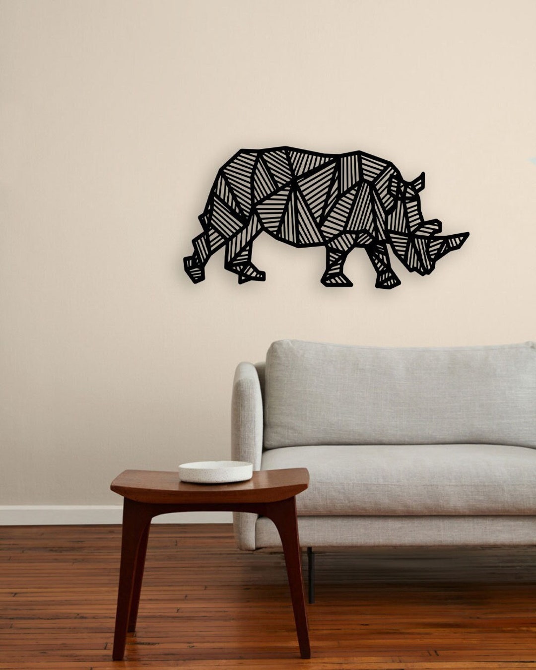 Linear Rhino Metal Wall Art, Rhino Metal Wall Decor, Animal Wall Sign ...