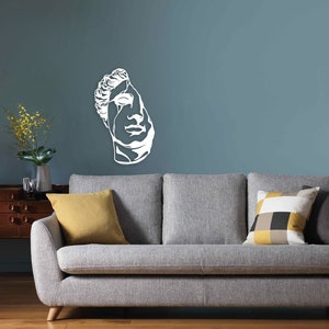 Half Statue Metal Wall Art Minimalist Line Wall Decor Face - Etsy