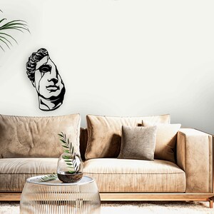 Half Statue Metal Wall Art Minimalist Line Wall Decor Face - Etsy