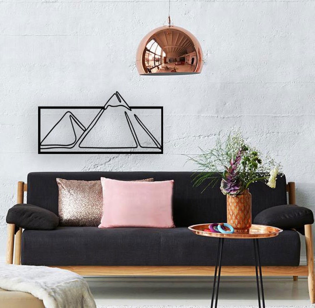 Egyptian Pyramids Metal Wall Art, Office Living Room Decor, Minimalist ...