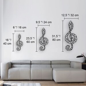 Clef Metal Wall Art, Metal Wall Art Decor, Black Clef Decor, Geometric ...