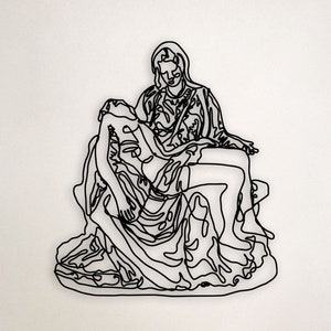 Pieta Metal Wall Art, Michelangelo Metal Wall Decor, Metal Wall Sign ...