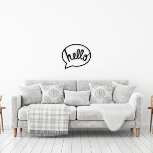 Hello Metal Wall Sign Metal Welcome Wall Hanging Metal - Etsy