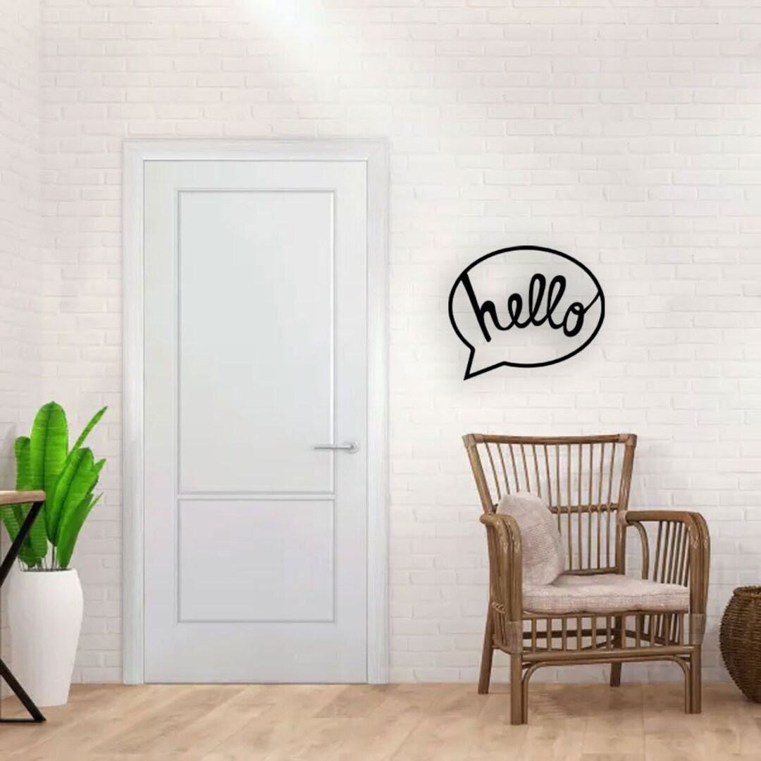 Hello Metal Wall Sign Metal Welcome Wall Hanging Metal - Etsy