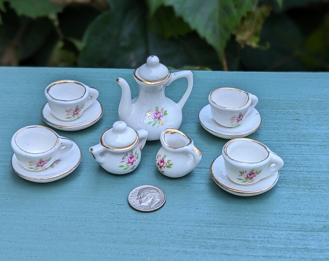 Vintage Doll Tea Set Vintage Child Tea Set Doll House Cottage Core Tiny ...