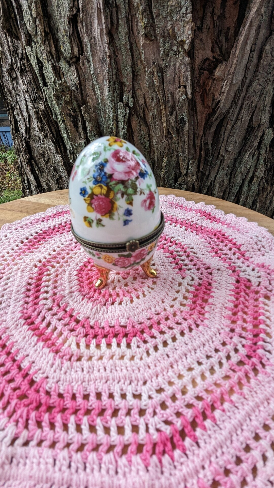 Porcelain Rose Trinket Box Rose Ring Box Trinket Box Rose Faberge Style ...