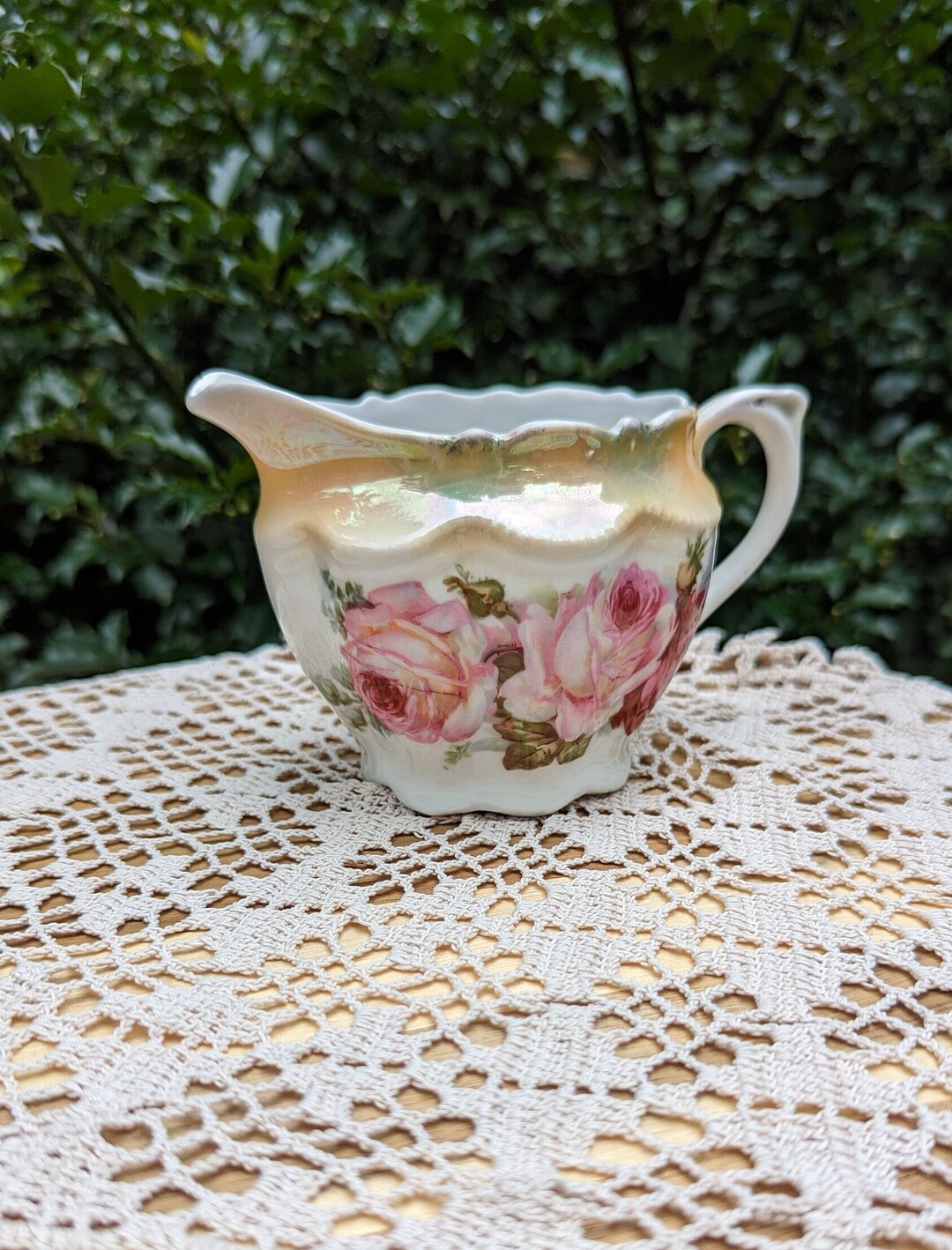 Victorian Rose Cream Pitcher Vintage Creamer Mid Century Pitcher ...