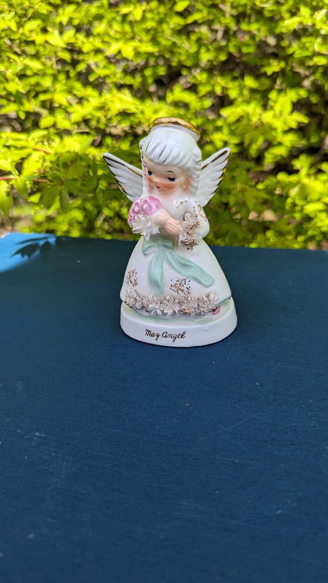 May Birthday Angel Napco Angel Figurine May Angel Spaghetti Trim Mid ...