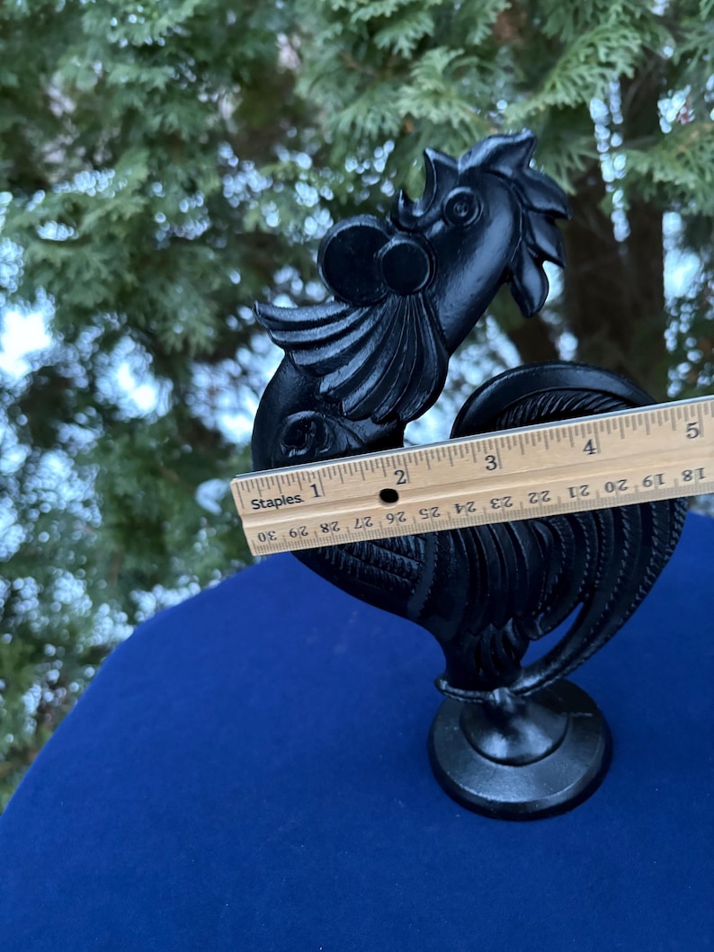 Vintage Chicken Figurine Cast Iron Rooster Doorstop Country Décor Farm ...