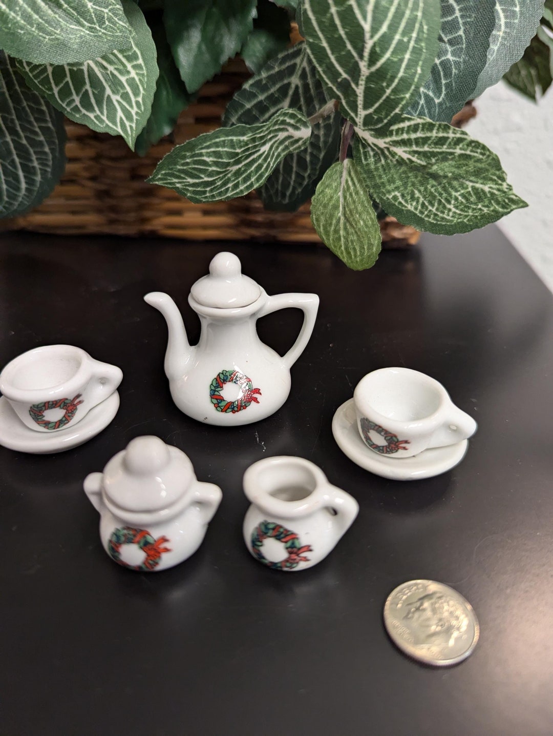 Miniature Tea Set Christmas Tea Set Tiny Tea Set Doll Tea Set Vintage ...