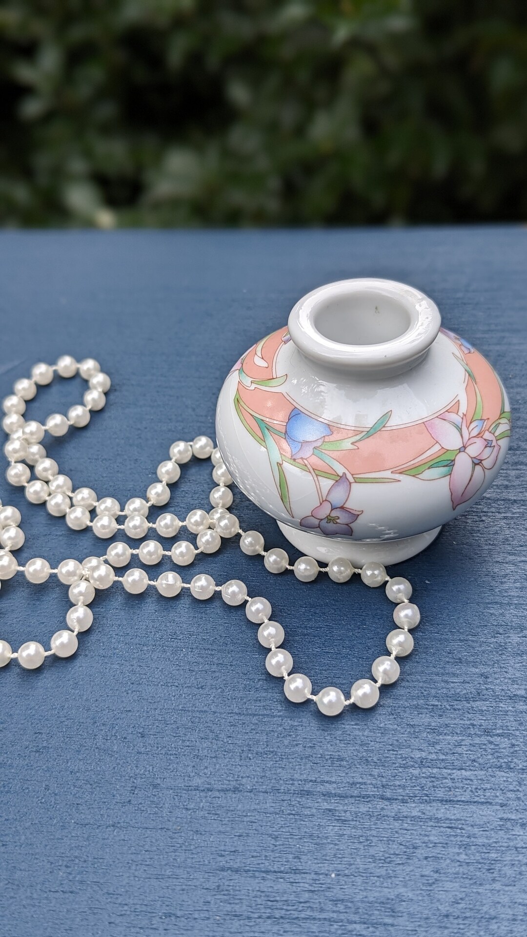 Pastel Flower Candle Holder Wicks and Sticks Fiona Apricot Vintage ...