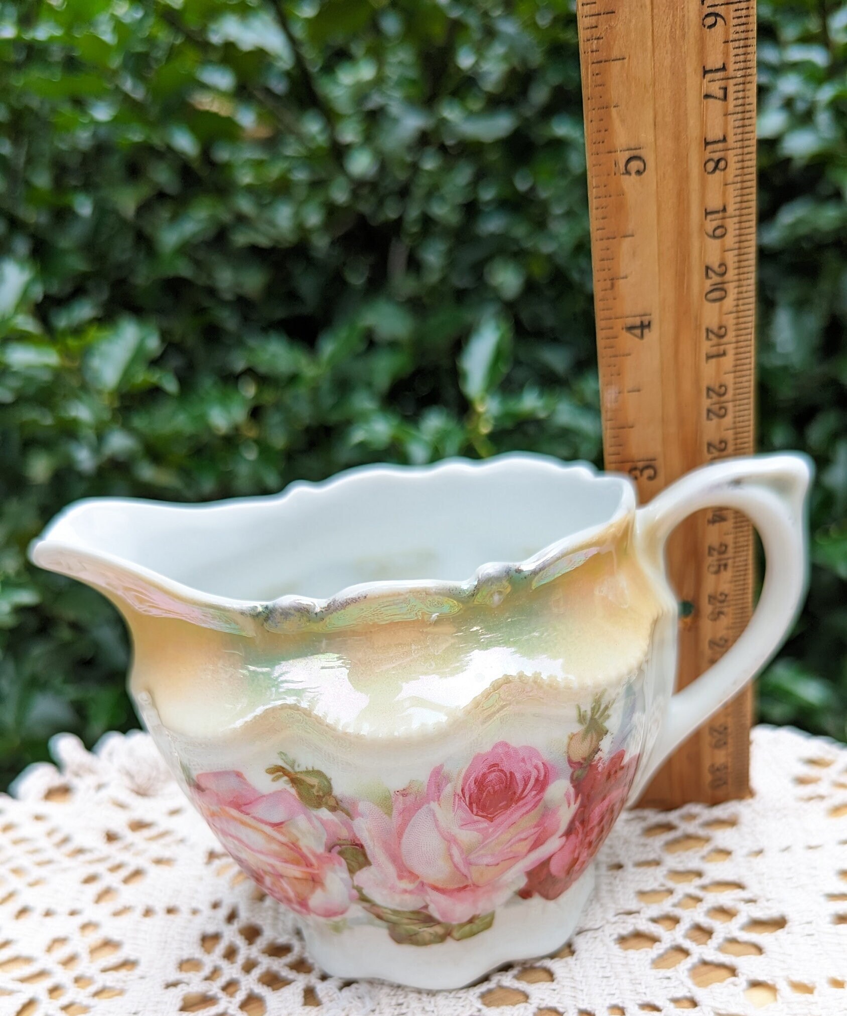 Victorian Rose Cream Pitcher Vintage Creamer Mid Century Pitcher ...