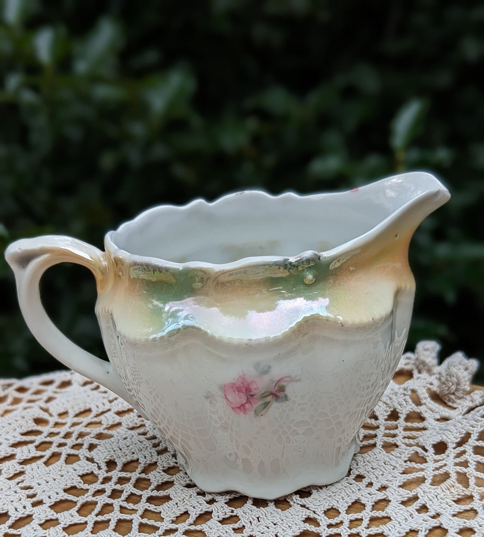 Victorian Rose Cream Pitcher Vintage Creamer Mid Century Pitcher ...