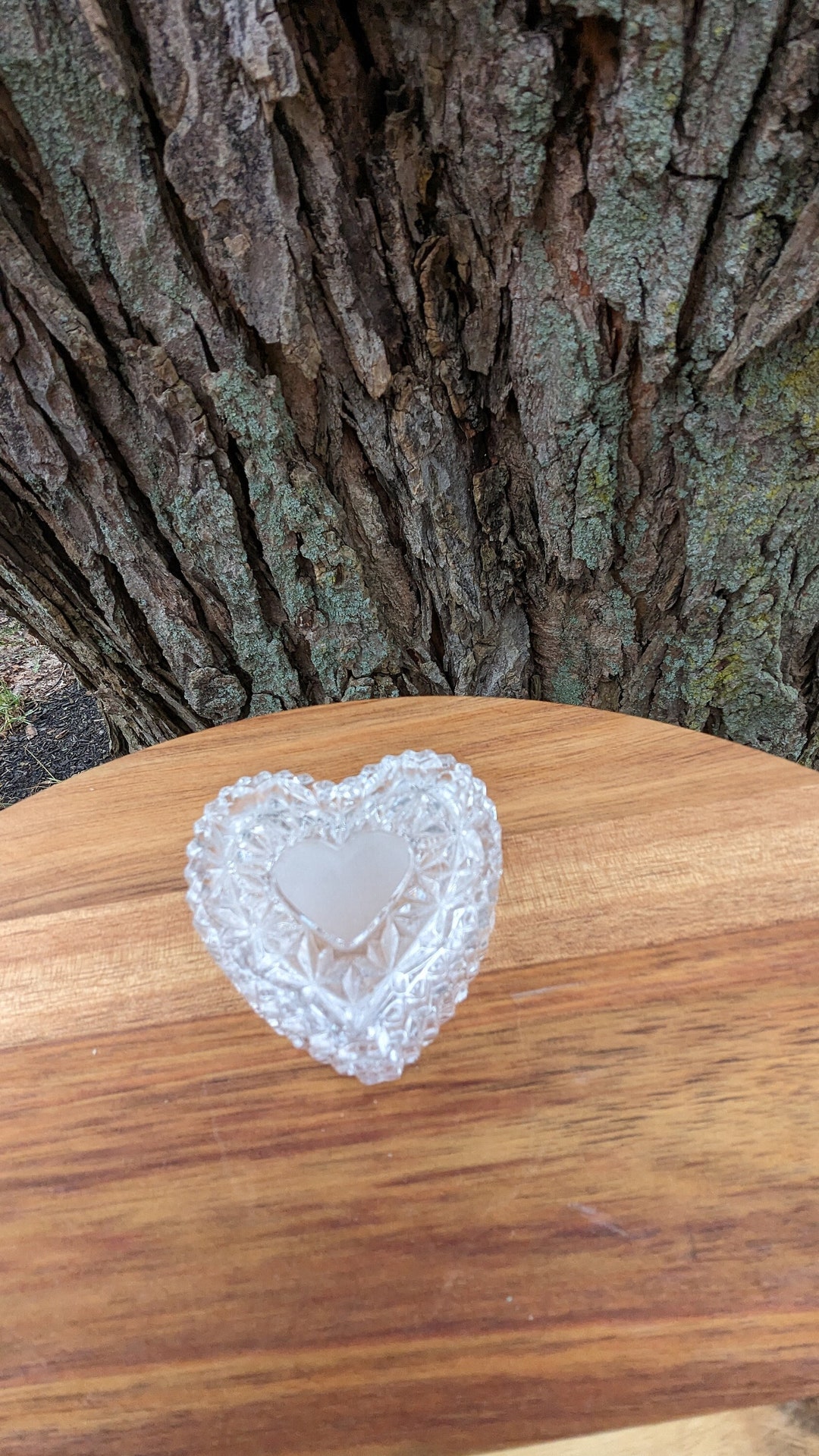 Heart Trinket Dish Lead Crystal Heart Trinket Box Vintage Trinket Dish ...