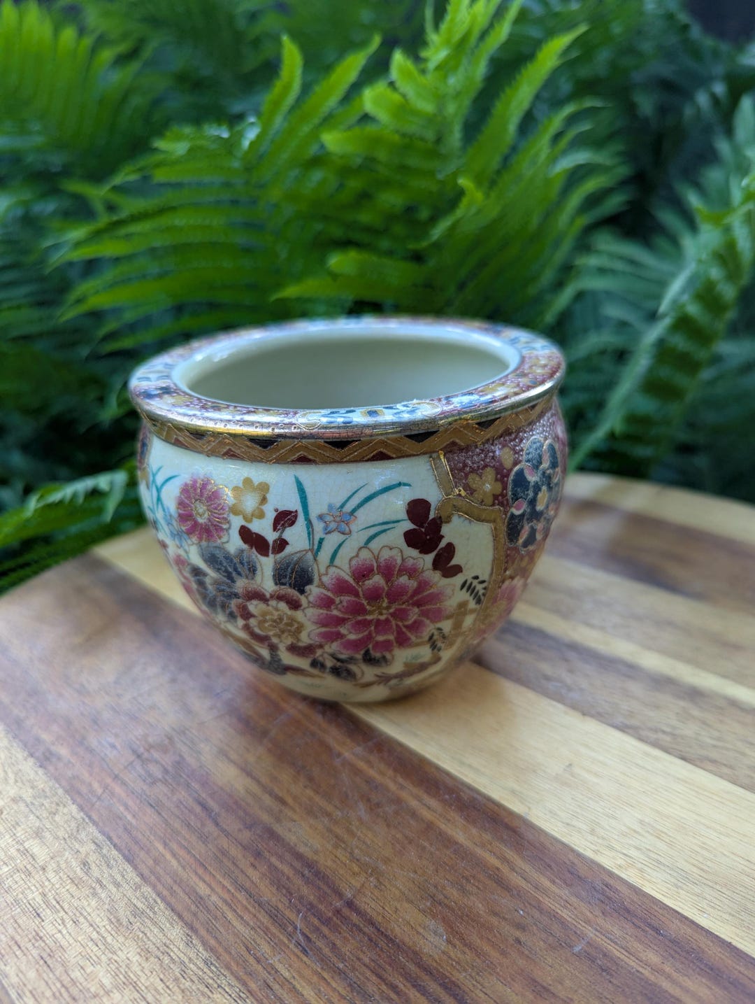 Chinoserie Chinese Flower Pot Ming Dynasty Style Fish Bowl Asian Floral ...